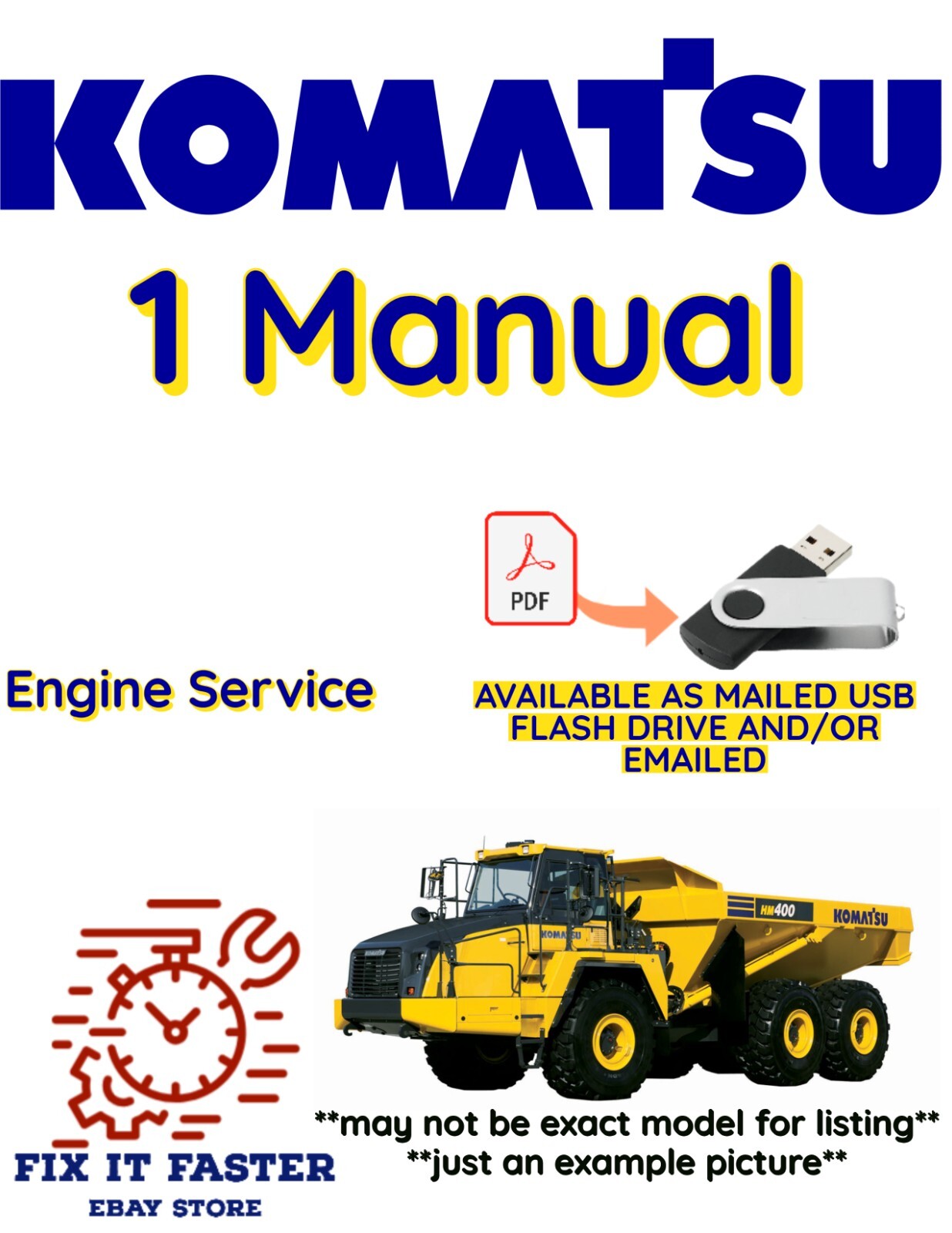 KOMATSU HM400-3R ARTICULATED DUMP TRUCK ENGINE REPAIR SHOP MANUAL PDF ...