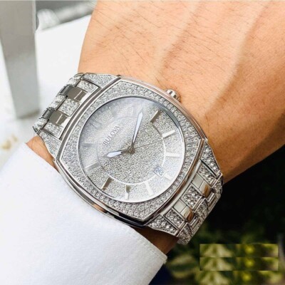 Bulova Phantom Mens Stainless Steel Crystal Quartz Watch 96B296 | eBay