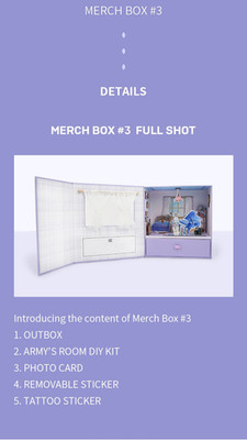 BTS Merch Box 3 Army's Room DIY Kit Complete with PCs | eBay
