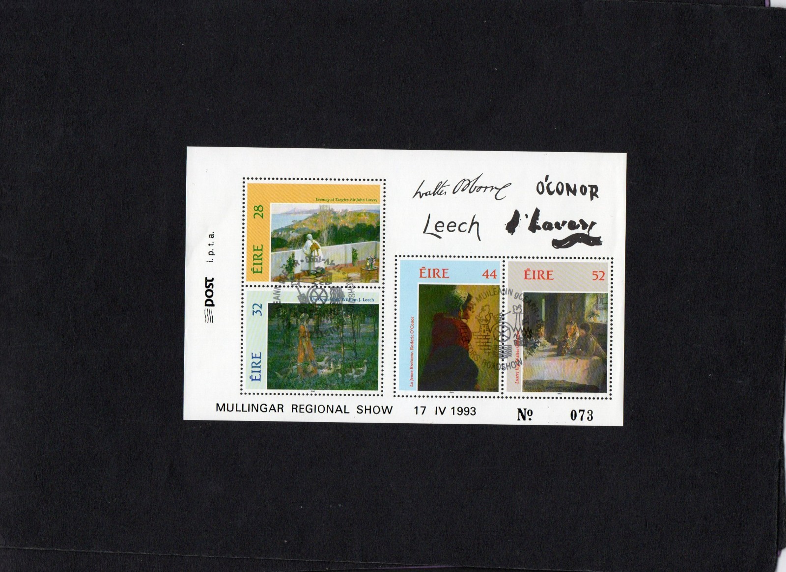 IRELAND: 1993:: SOUVENIR BOOKLET PANE MULLINGAR PHIL. ROADSHOW 17 1V ...