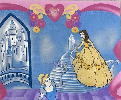 FAT QUARTER FABRIC DISNEY PRINCESS BELLE & CINDERELLA NOVELTY COTTON 18 ...