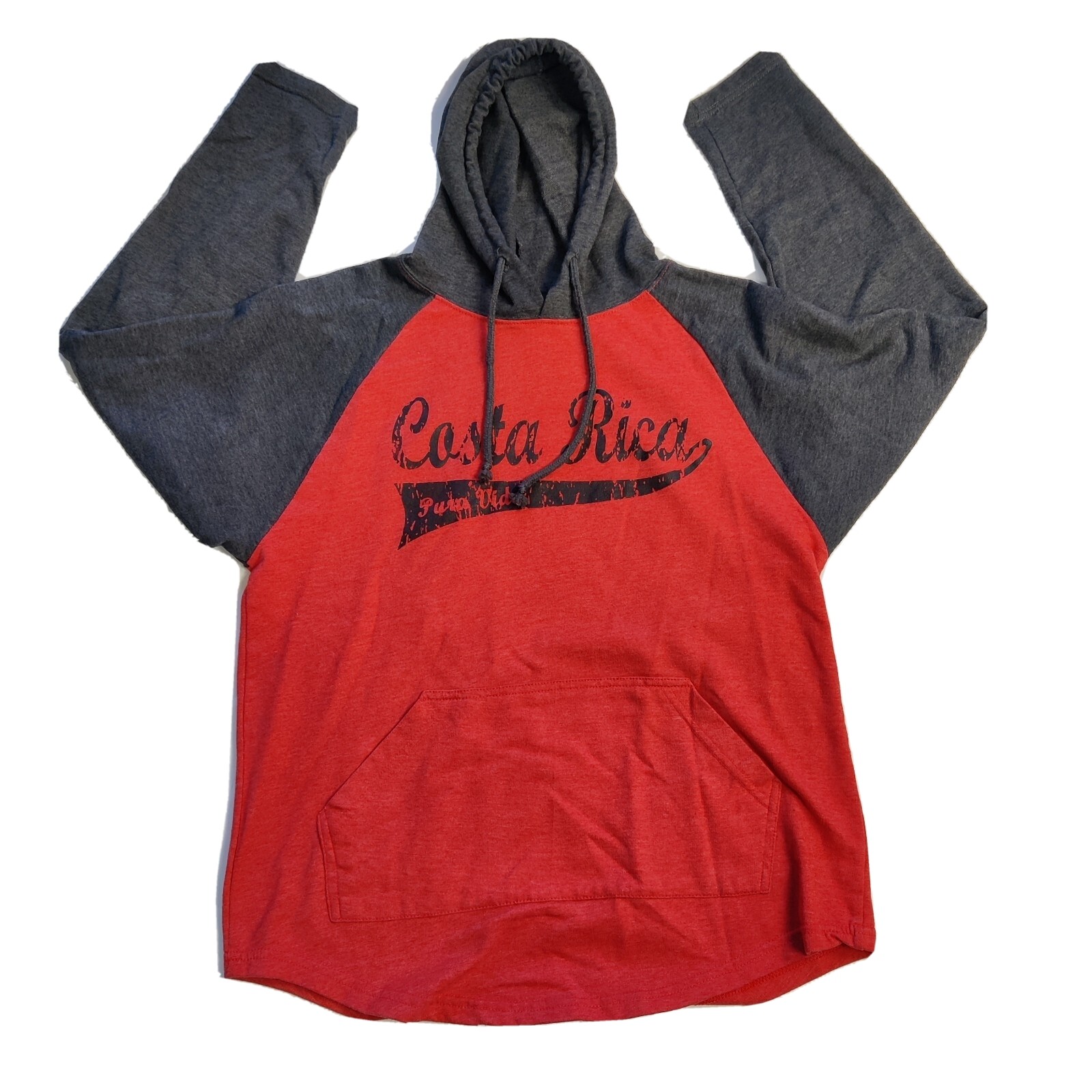 Unisex Costa Rica Hoodie Sweatshirt Red Gray Medium | eBay