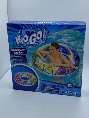 Bestway H2O Go! Floating 41” Stained Glass Swim Tube Ring | eBay