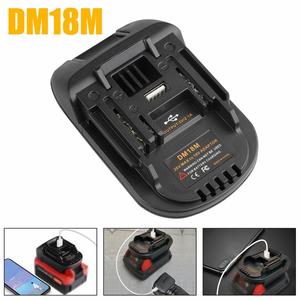 USB Battery Adapter Converter For 20V DEWALT Milwaukee M18 Convert To ...
