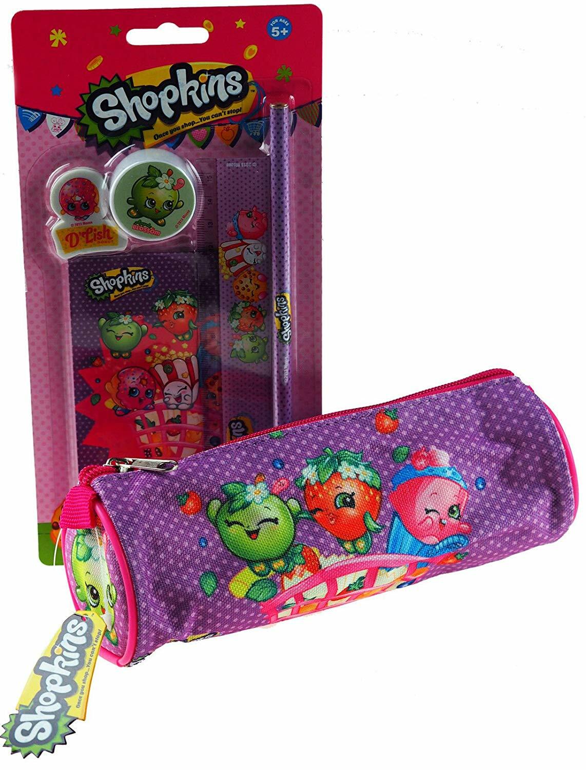 Shopkins Pencil Case & Stationary Sets Pencil Eraser Notebook Ruler ...