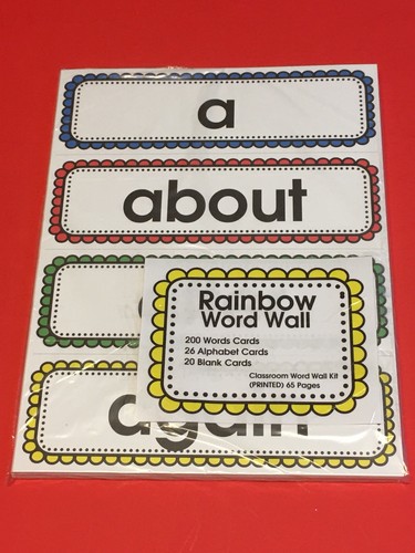 200 Words & Alphabet Cards - Rainbow Classroom Word Wall Kit (PRINTED ...