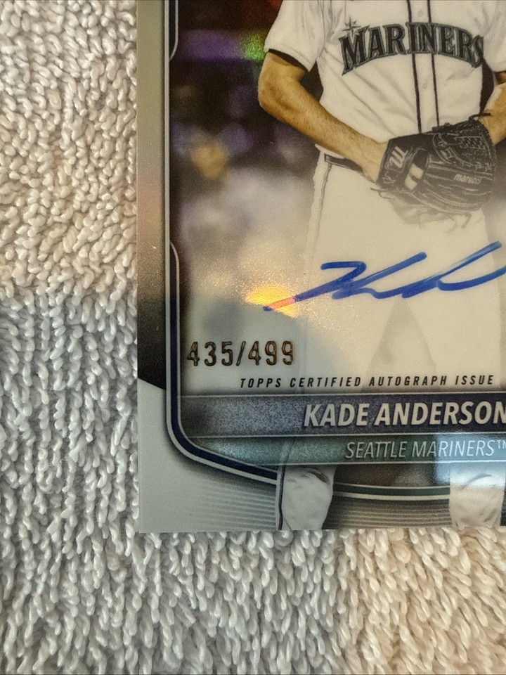 KADE ANDERSON 2025 BOWMAN CHROME DRAFT 1ST REFRACTOR AUTO /499 #CPA-KA ...