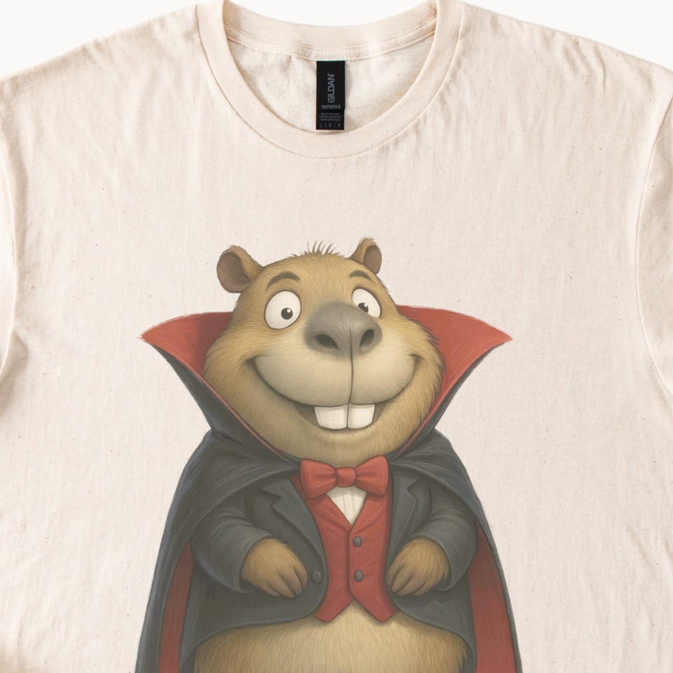 Cartoon Vampire Beaver T Shirt Cute Animal Halloween Costume Graphic ...