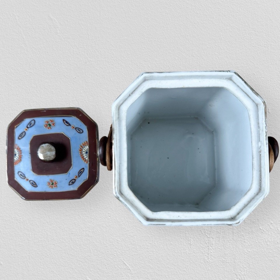 Vintage Japanese Biscuit Jar Genuine Samurai Porcelain Hand Painted in ...