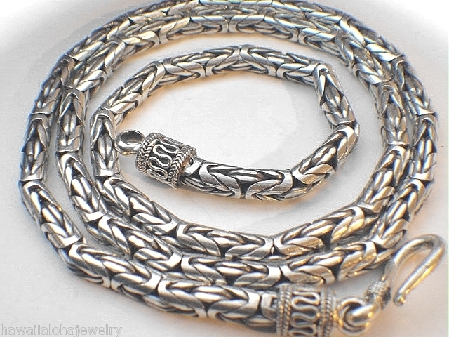3MM-6.5MM VARIETY OXIDIZED 925 STER SILVER BALI BYZANTINE CHAIN ...