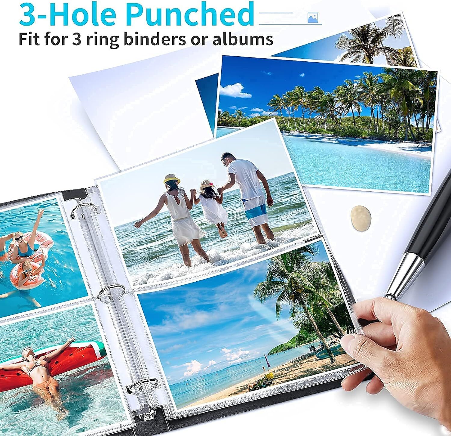 30 Pack Photo Sleeves for 3 Ring Binder - (5X7, for 120 Photos),Photo ...
