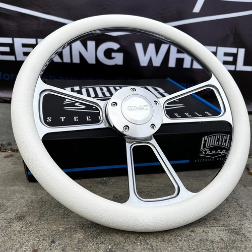 14" Billet Steering Wheel for Chevy GM Ford Dodge GMC | White Wrap | 14 ...