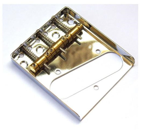3 Brass Saddle Tele Bridge Electric Guitar Chrome Top Body Strings ...
