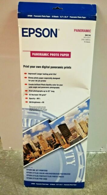 Epson Panoramic Photo Paper S041145 Genuine 10 Sheets for sale online ...