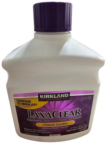 Kirkland LaxaClear Osmotic Laxative Polyethylene Glycol Stool 29.9 Oz ...