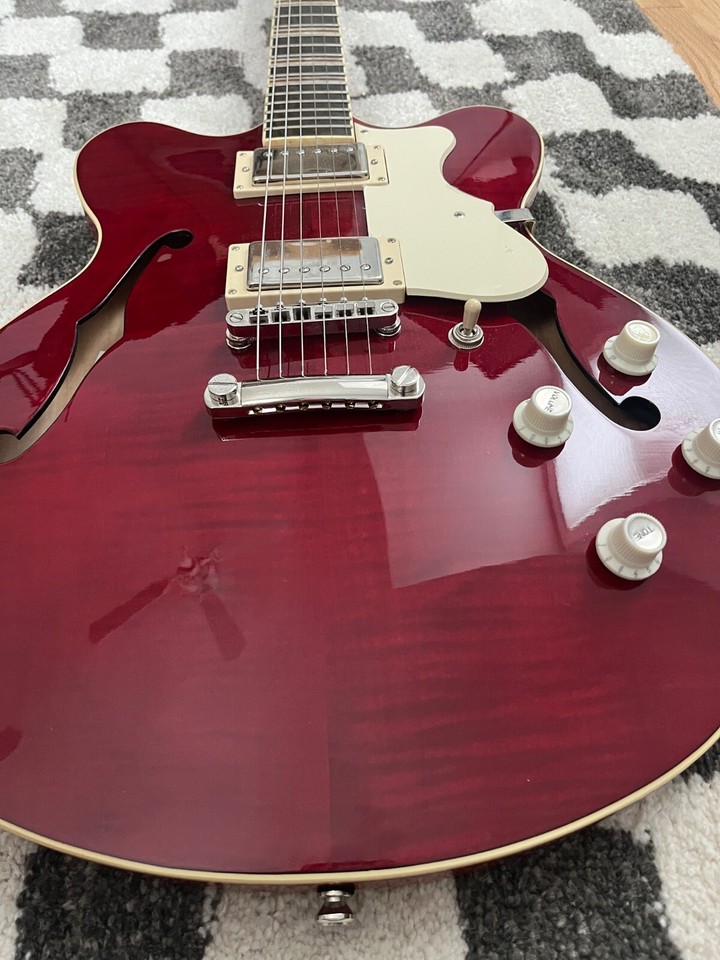 Hofner Verythin Contemporary Semi Hollow - Transparent Cherry | eBay