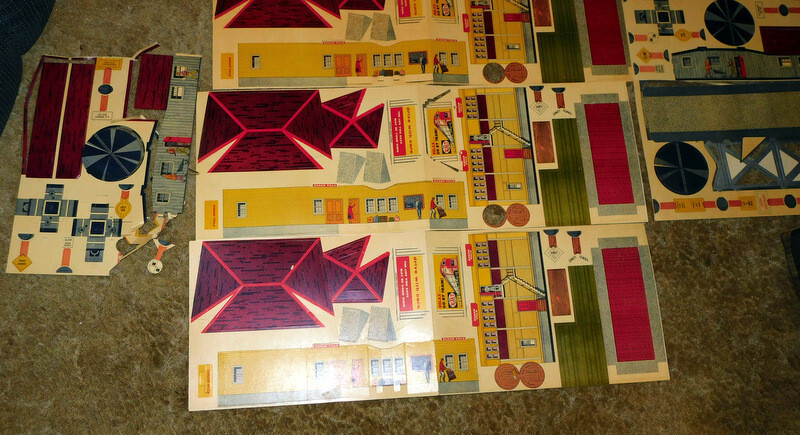 Vintage KMT KUSAN Train Paper Cardboard Sheet Buildings Model Train ...