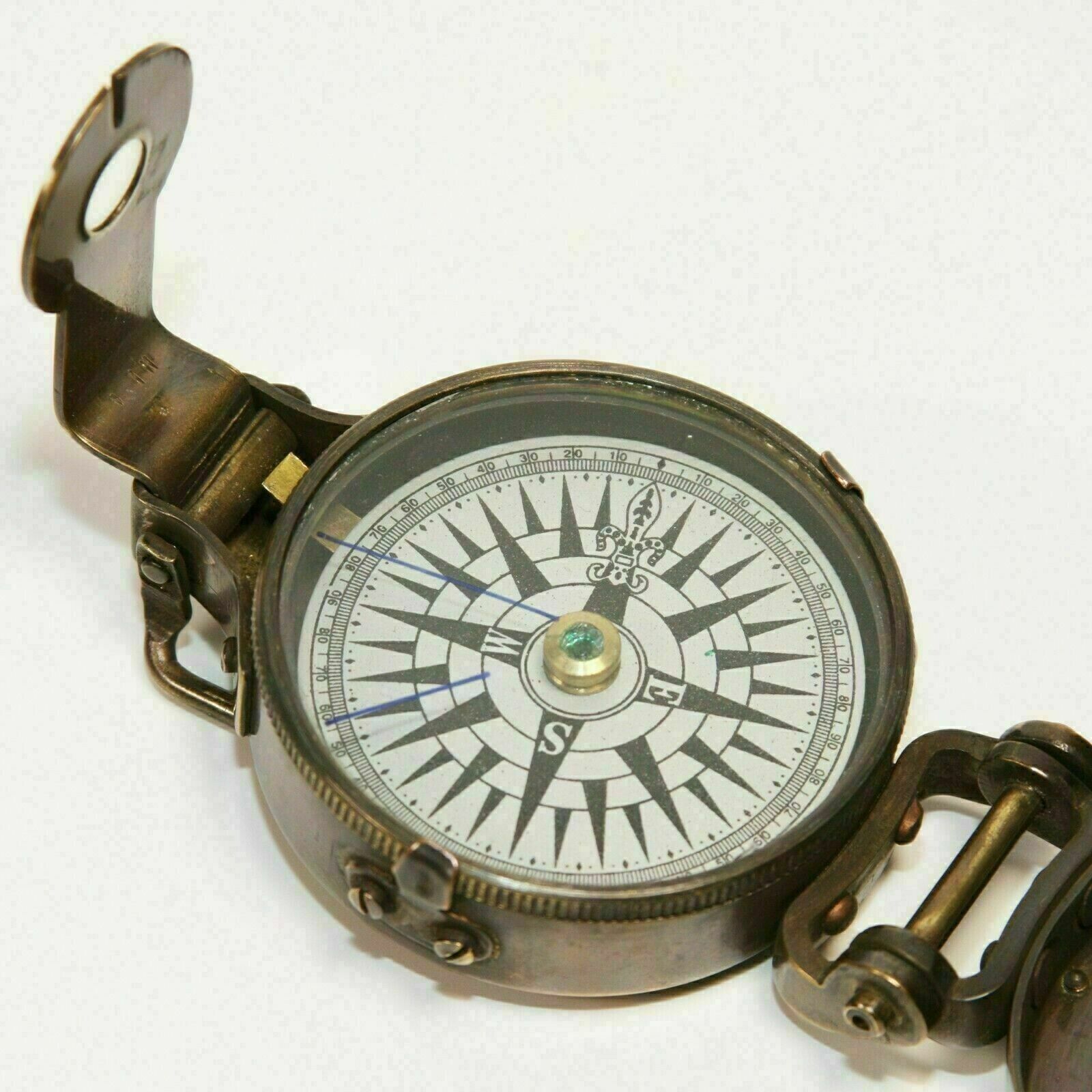 Nautical Antique Brass Vintage WWII Military Pocket Compass | eBay