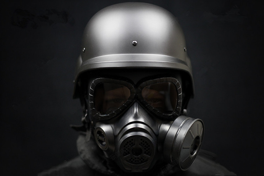 Airsoft Helmet With Gas Masks Gas Mask Pouch – Beez Combat Systems