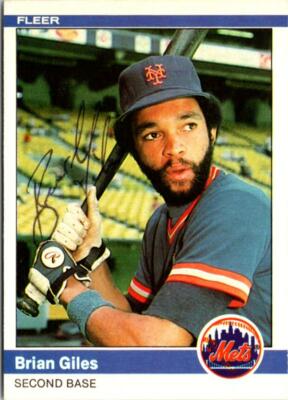 Brian Giles autographed baseball card (New York Mets) 1984 Fleer #585 ...