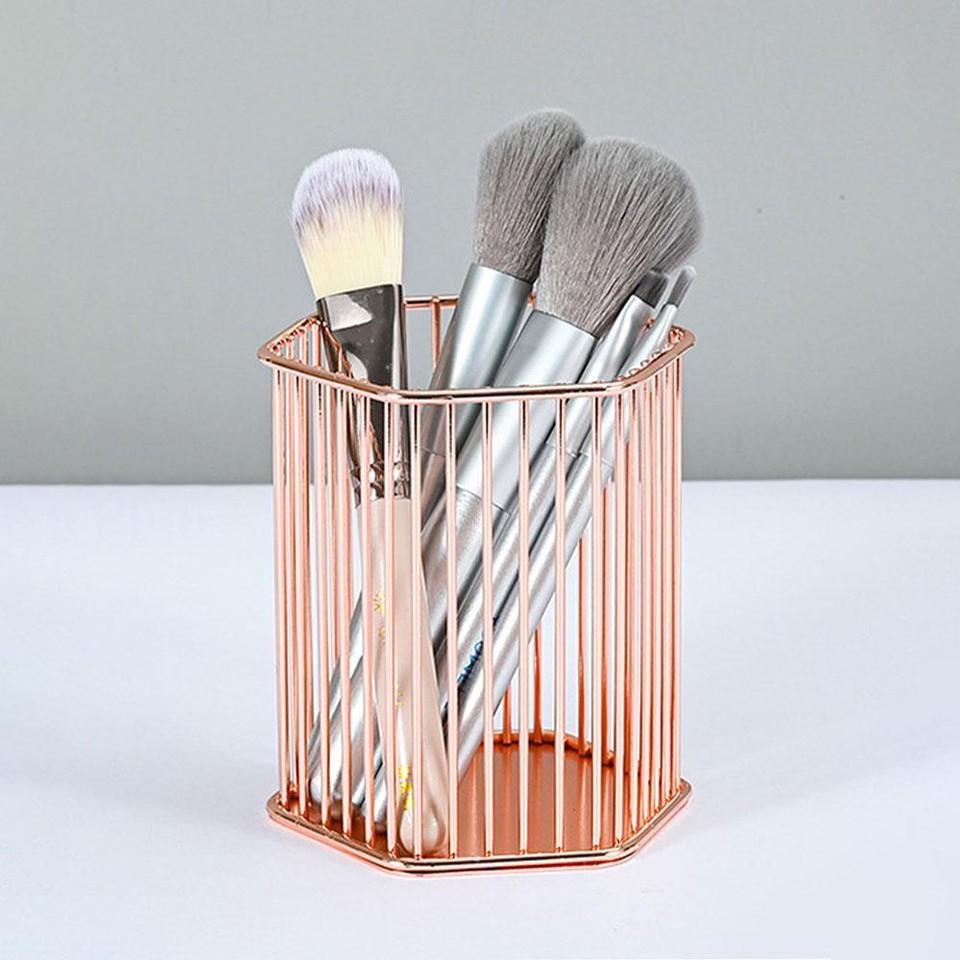 1 Metal Iron Makeup Brush Storage Bucket/office Stationery Storage ...