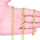 10K Yellow Gold Miami Cuban 5mm Monaco Chain Bracelet Mens Womens 6" 7 ...