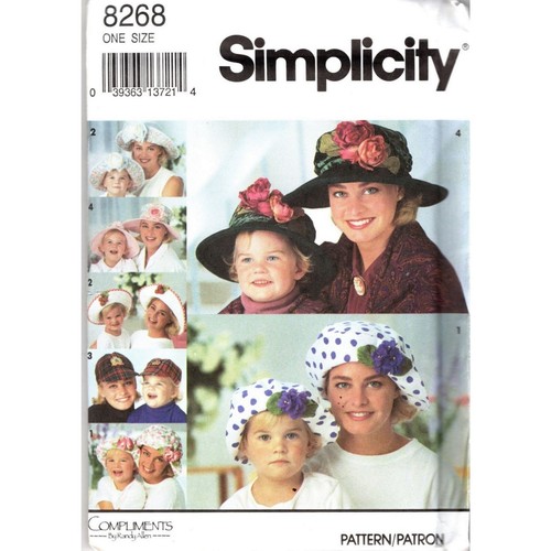 Sun Hat Baseball, Beret Sewing Pattern Mother & Daughter Simplicity ...