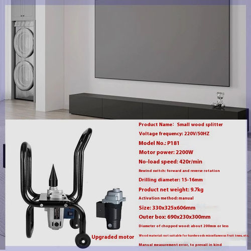 Electric Wood Splitter with Automatic Motor To Break and Split Firewood ...