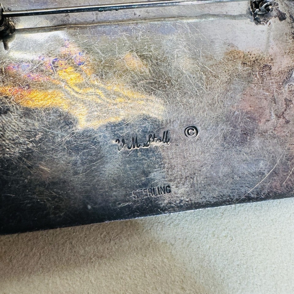 Unique Victoria Maase Stoll Sterling Turquoise Brooch Southwestern ...