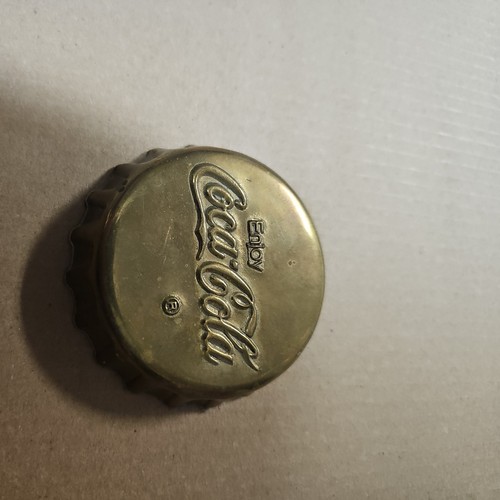 Vintage Brass Coca Cola Paperweight Round Bottle Cap Felt Bottom 3.25 ...