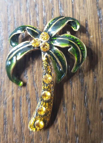 Rhinestone Palm Tree Pin Brooch Jewelry Easter Gift | eBay