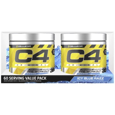 2 x 195g Cellucor C4 Pre Workout - Supplement Icy Blue Razz | eBay ...