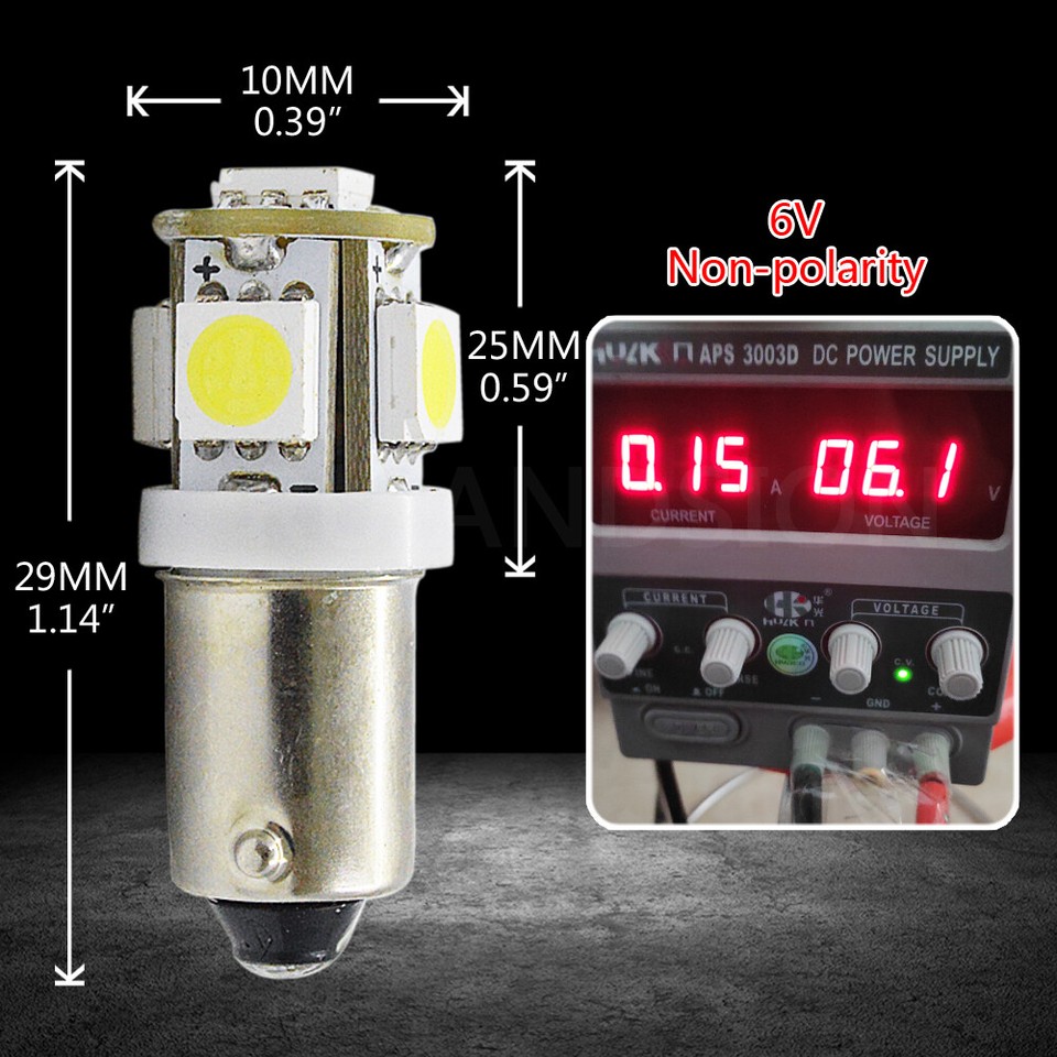 4PCS BAY9S LED H21W Motorcycle Indicator Light Side Parker Bulb White ...