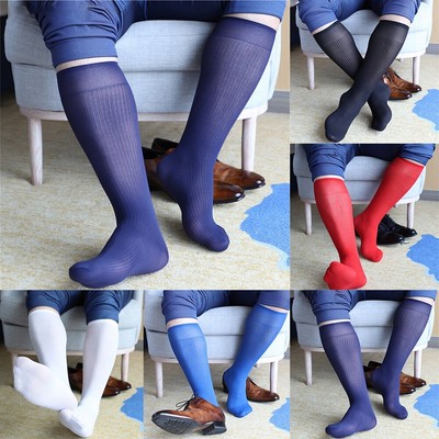 Professional Mens Silk Business Dress Socks Breathable High Thin ...