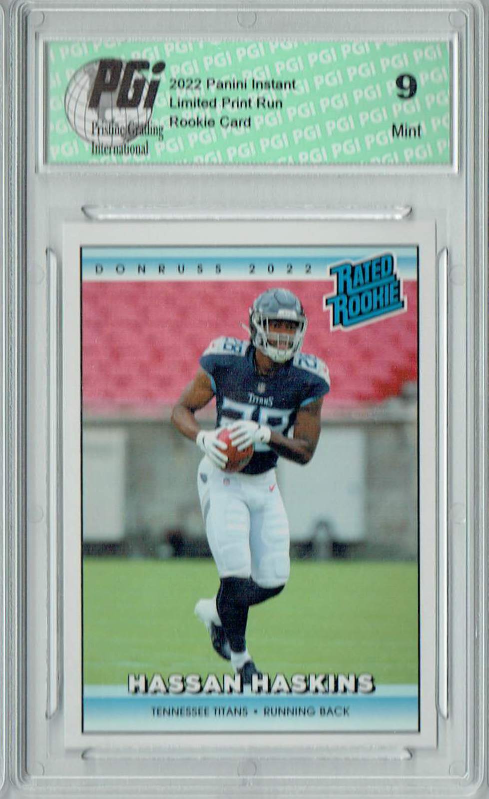 PGI 9 Hassan Haskins 2022 Donruss Rated Rookie #RR37 1/4094 Made! Retro ...