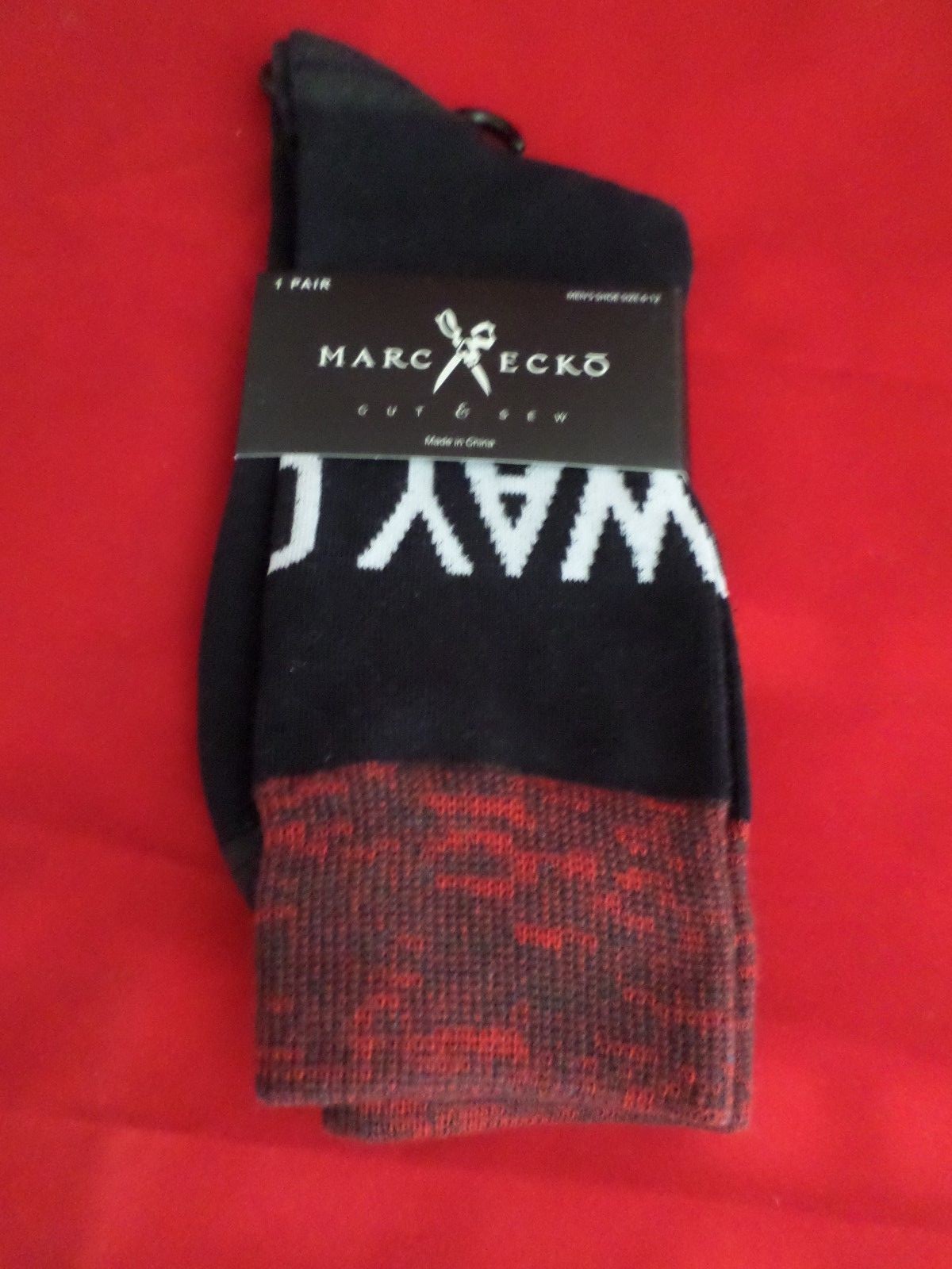 1 Pair Large Marc Ecko Cut & Sew Cotton Crew Socks 6-12 Red | eBay