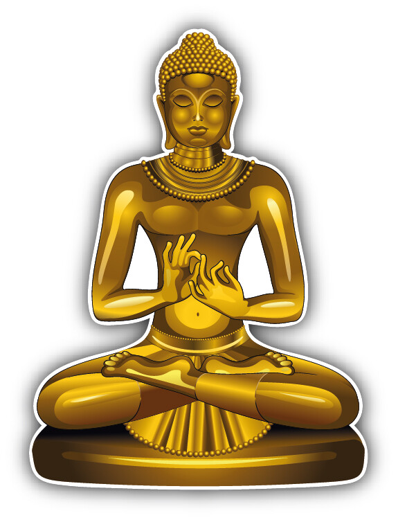 Golden Buddha Siddhartha Gautama Car Bumper Sticker Decal - ''SIZES ...