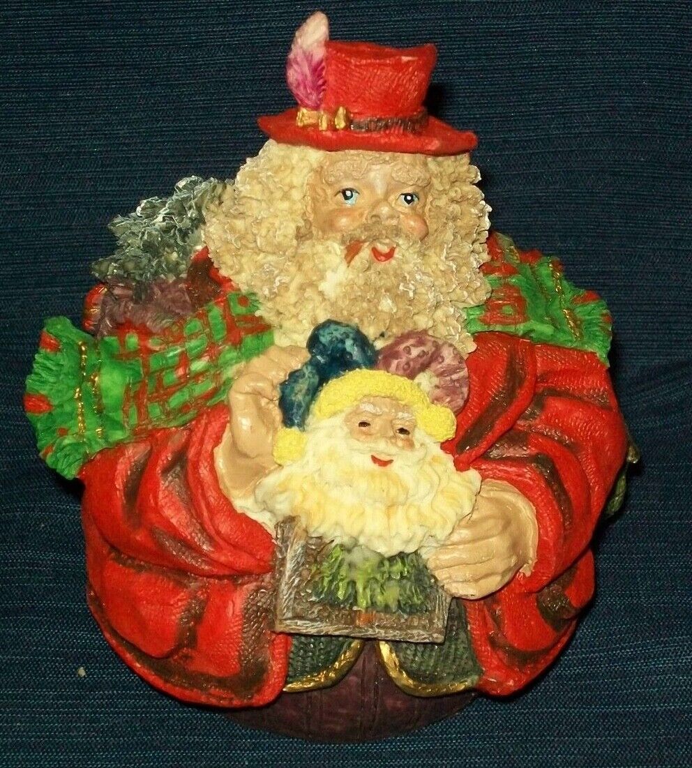 Roly Poly type of Santa Claus Figurine w/Box Christmas 6" resin | eBay