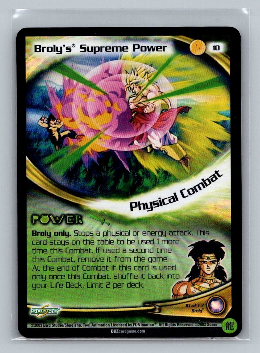 1x DBZ CCG BROLY'S SUPREME POWER 10 BUU SAGA BROLY SUBSET HOLO FOIL ...