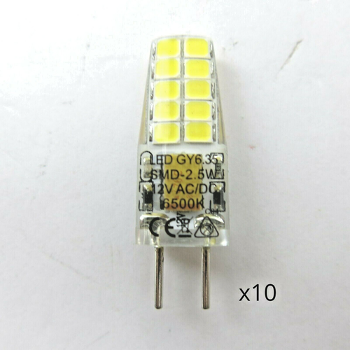 10x GY6.35 LED Bulb Light 6500K 12V AC DC Lamp Ceramics Lights 2.5W 2 ...
