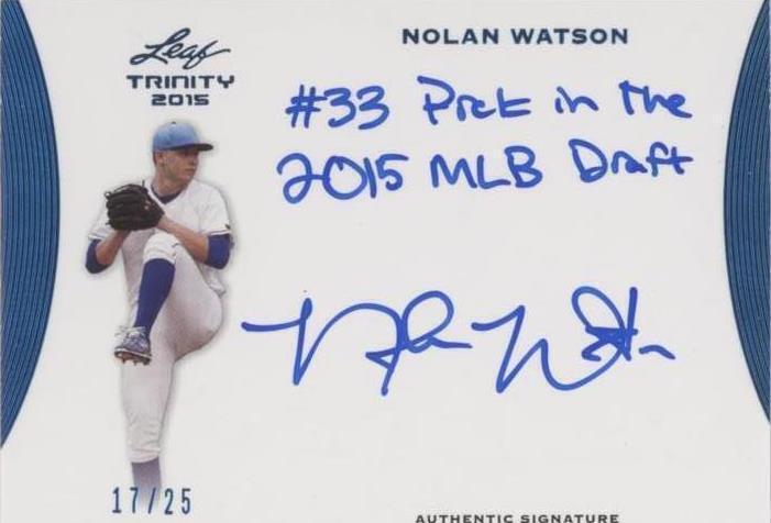 2015 Leaf Trinity - Inscription Autographs Nolan Watson #A-NW1 Blue /25 ...