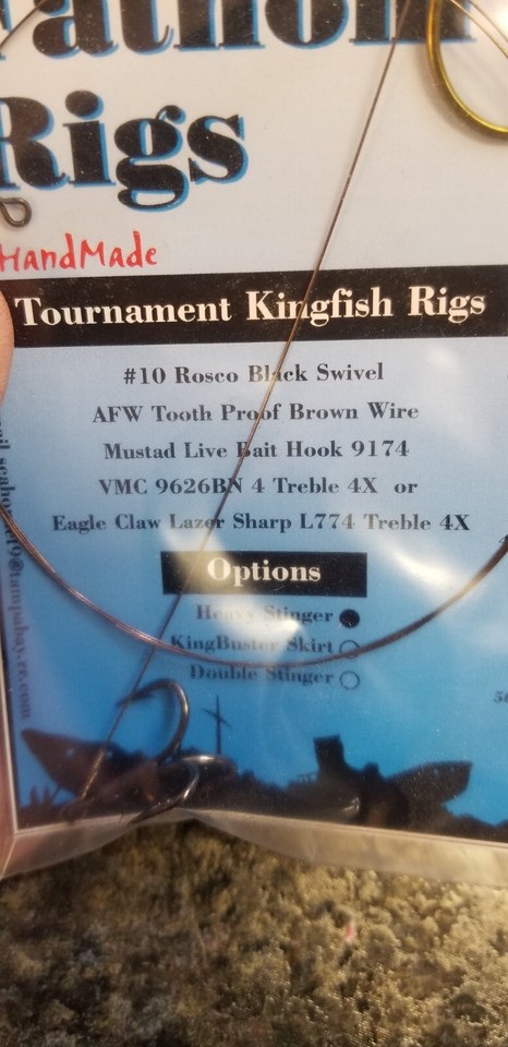 Ten Fathom Rigs Handmeade Tournament Kingfish Rig ~ Heavy Stinger (Lot ...