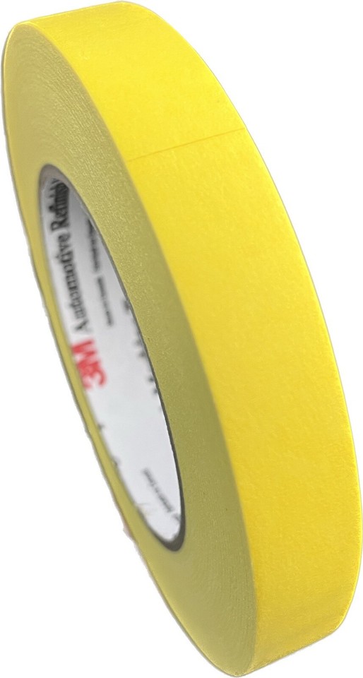 3M 06652 3/4" Crepe Paper Automotive Refinish Masking Tape 12 Rolls ...