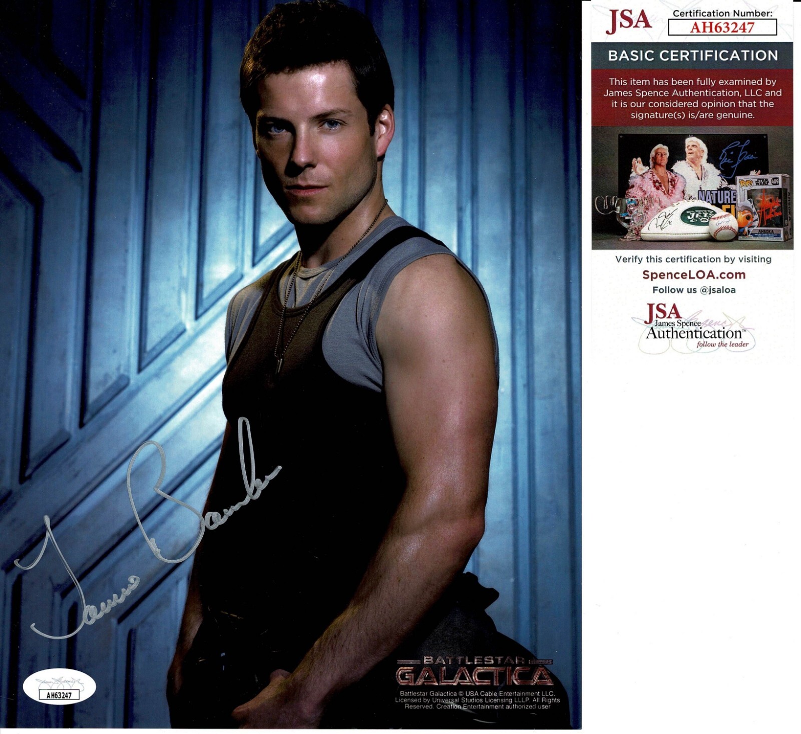 JAMIE BAMBER as LEE ADAMA SIGNED 8x10 PHOTO #2 "BATTLESTAR GALACTICA ...