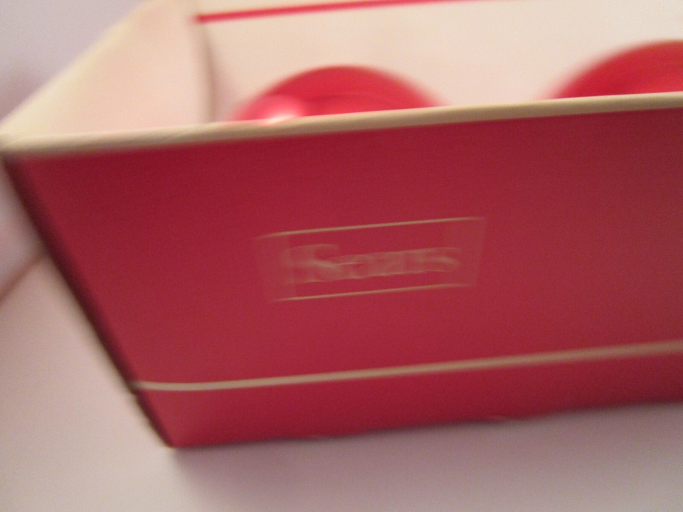 Vintage Sears Glass Set of 5 Red Christmas Ornaments USA B | eBay