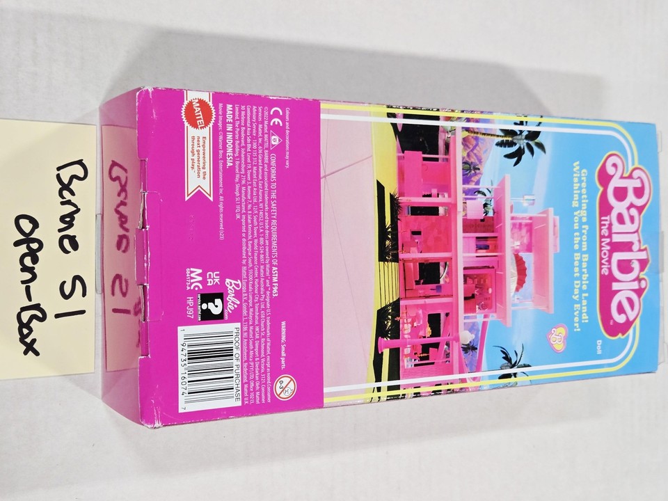 Barbie The Movie Ken Doll Blonde Beach Stripes Outfit Mattel HPJ97 Open ...