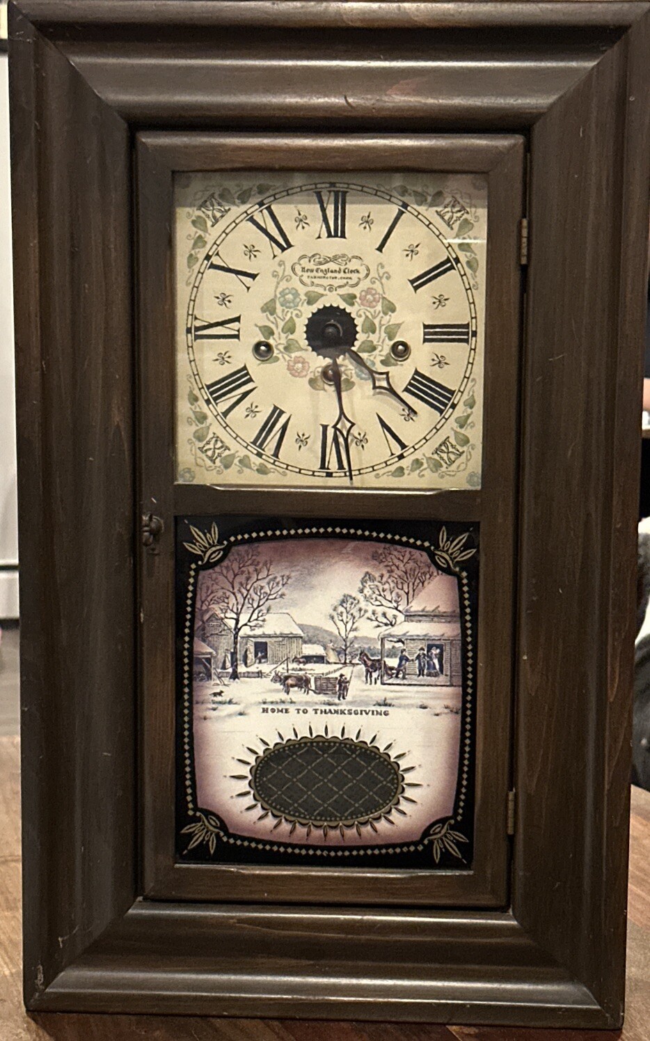 Vtg NEW ENGLAND CLOCK CO. EIGHT DAY - SPRING WOUND CLOCK #234C With Key ...