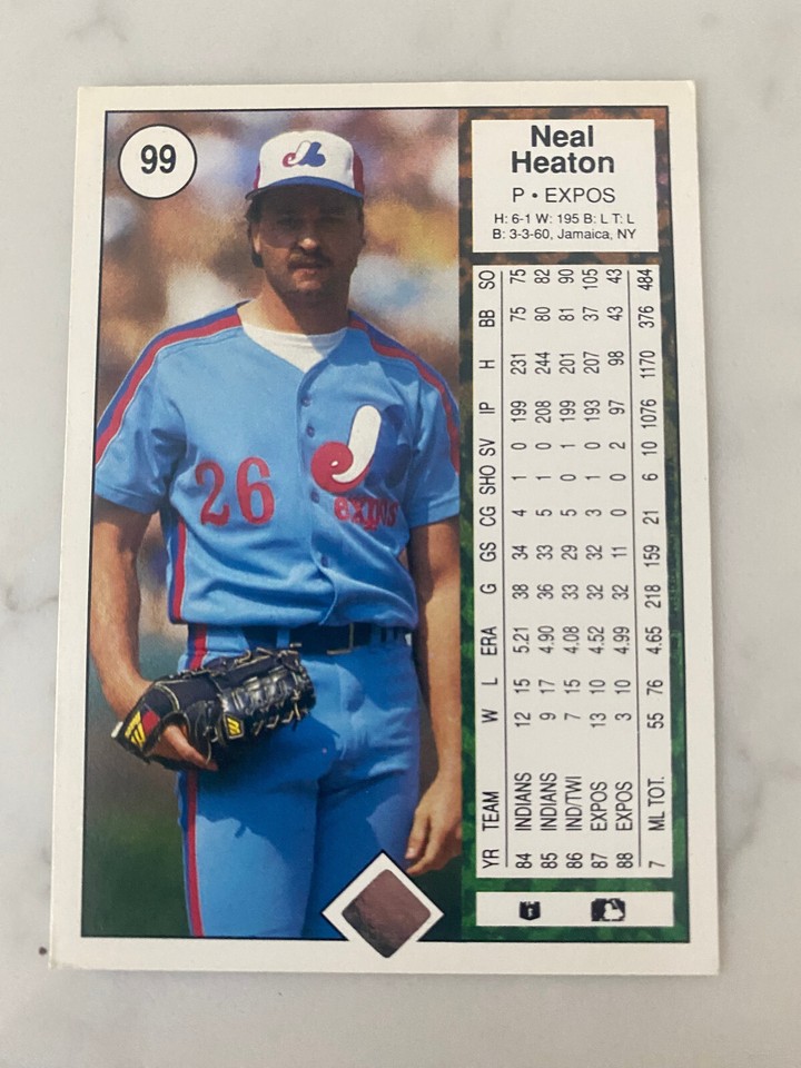 Neal Heaton Autographed 1989 Upper Deck #99 Montreal Expos | eBay