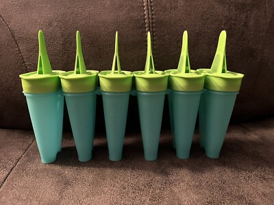 Tupperware Lollitups Popsicle Forms Molds Set Of 6 - Blue and Green ...
