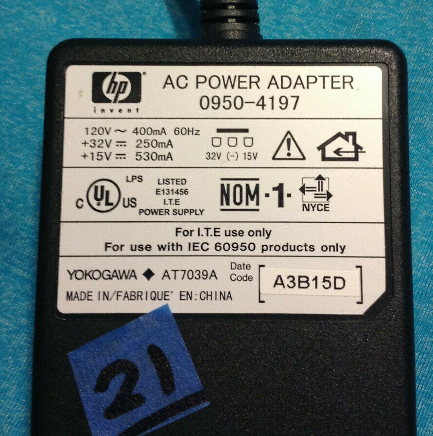 HP Power Adapter Supply Please See Pics (21) 0950-4197 ( IEC 60950 ...